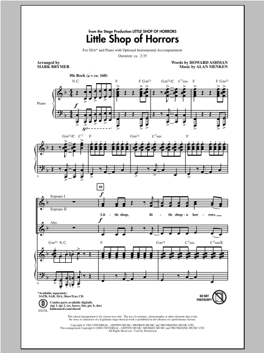 Alan Menken "Little Shop Of Horrors (from Little Shop of Horrors) (arr ...