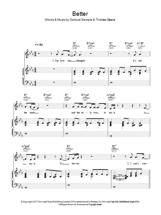 Boyzone "Better" Sheet Music PDF Notes, Chords | Pop Score Piano, Vocal ...