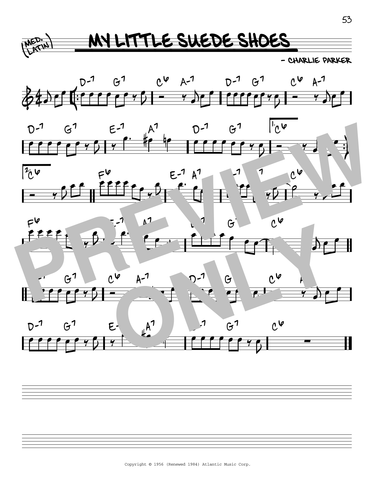 Charlie Parker "My Little Suede Shoes" Sheet Music | Download Printable ...