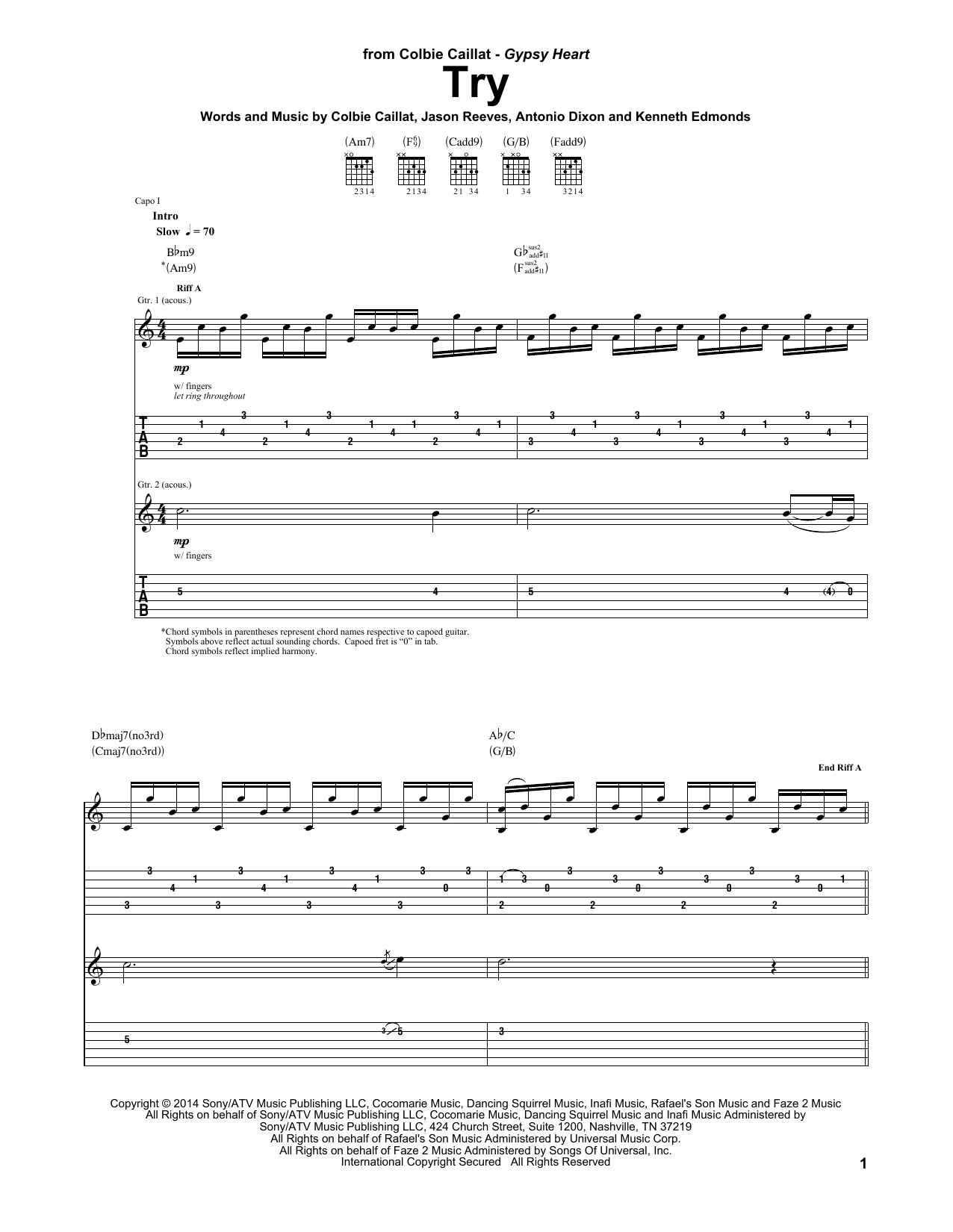 Try Sheet Music by Colbie Caillat | Easy Piano | Download 7-Page Score ...