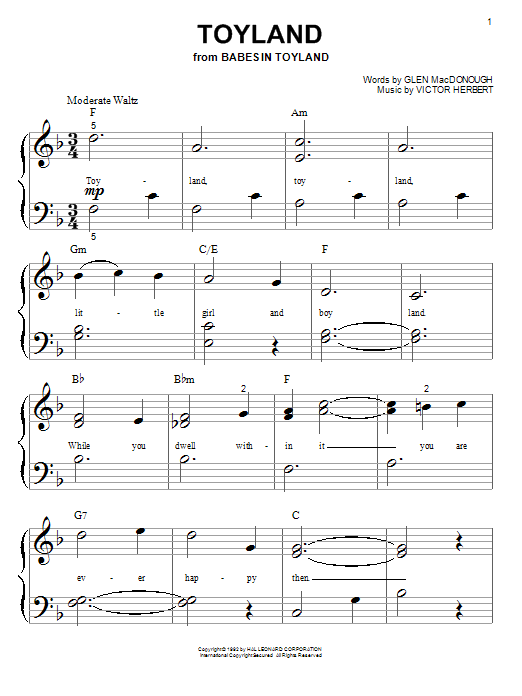 Doris Day "Toyland (from Babes In Toyland)" Sheet Music PDF Notes ...