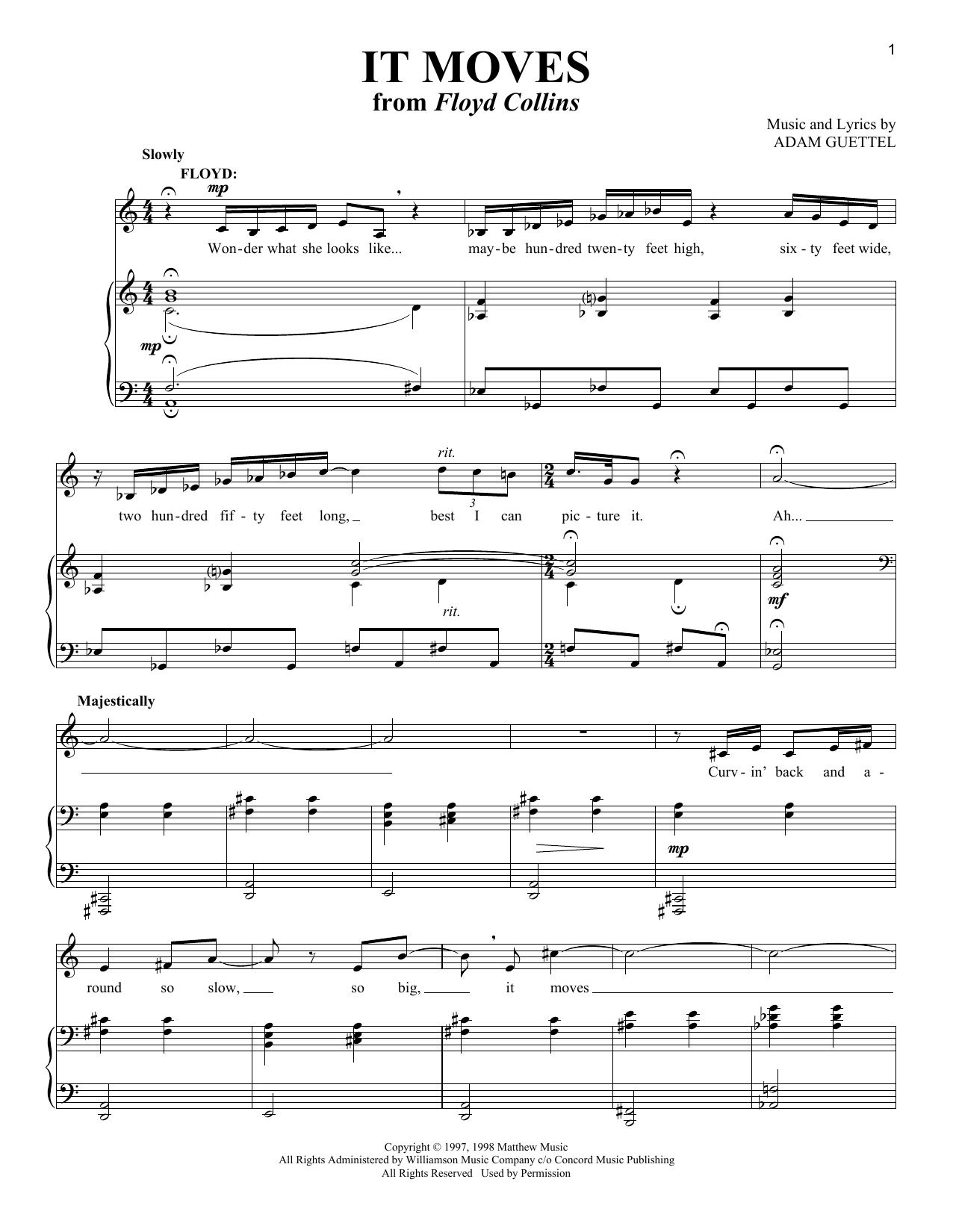 Download It Moves Sheet Music PDF - Adam Guettel | Piano & Vocal - 1942576