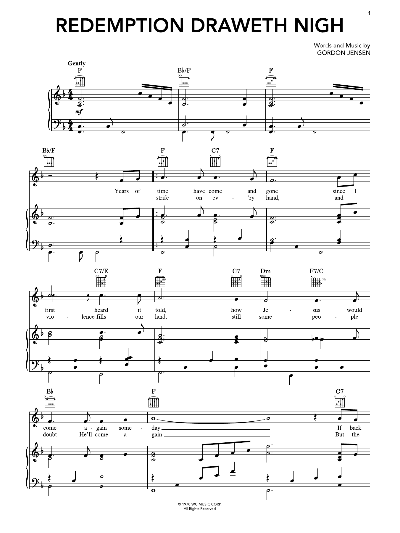 Download Redemption Draweth Nigh Sheet Music PDF - Gordon Jensen ...