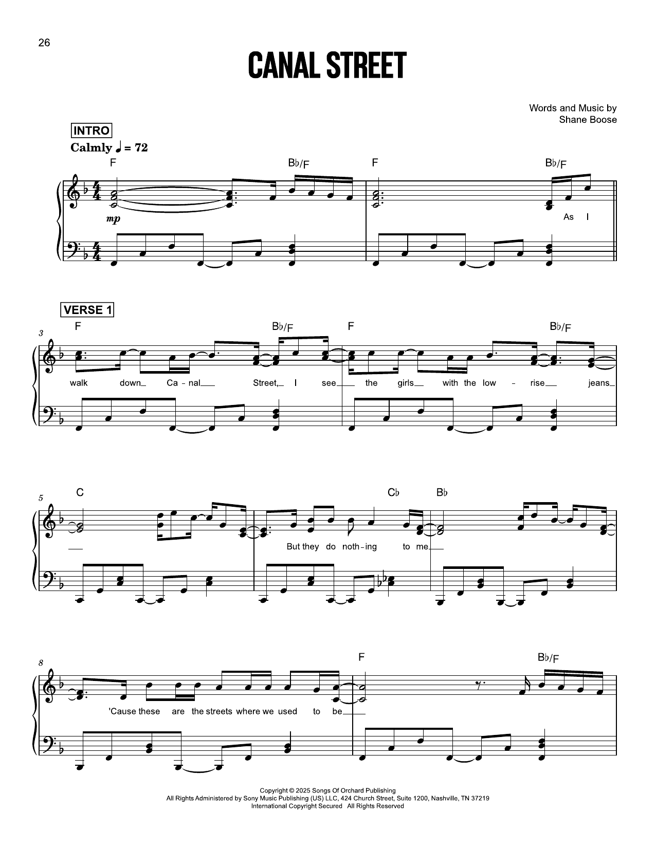 Download Canal Street Sheet Music PDF - sombr | Piano & Lyrics - 1919362