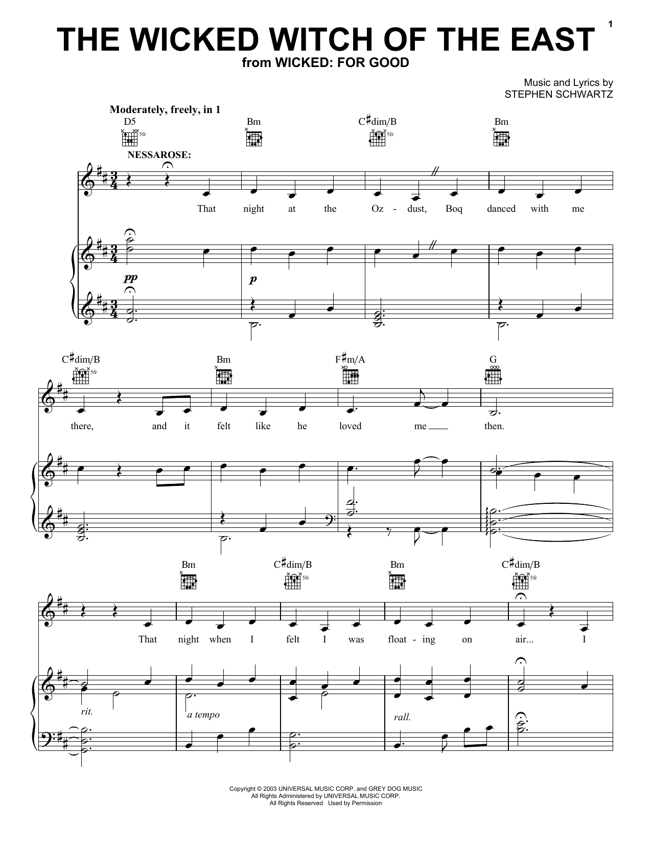 Download The Wicked Witch Of The East Sheet Music PDF - Stephen ...