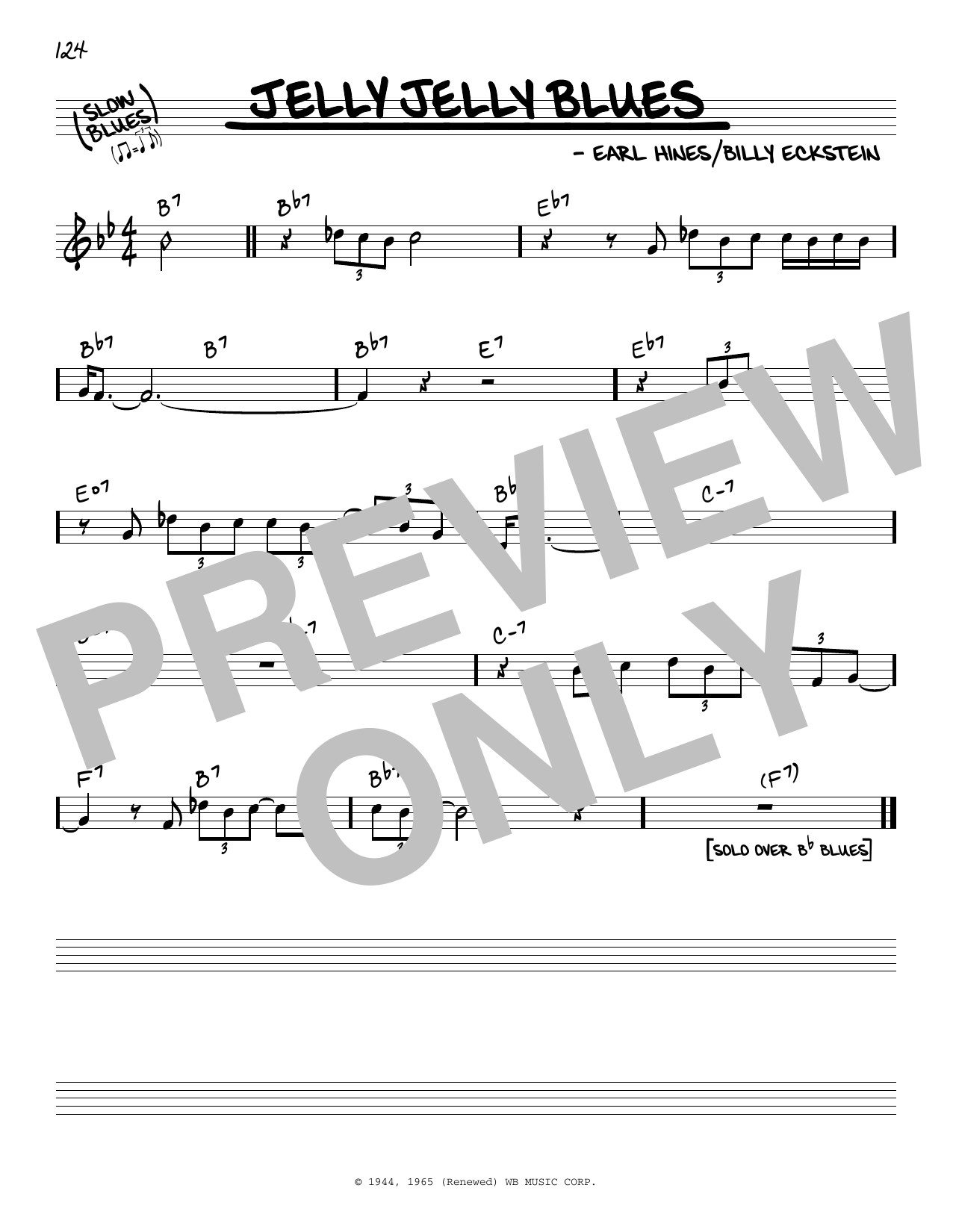 Earl Hines "Jelly Jelly Blues" Sheet Music PDF Notes, Chords | Download ...