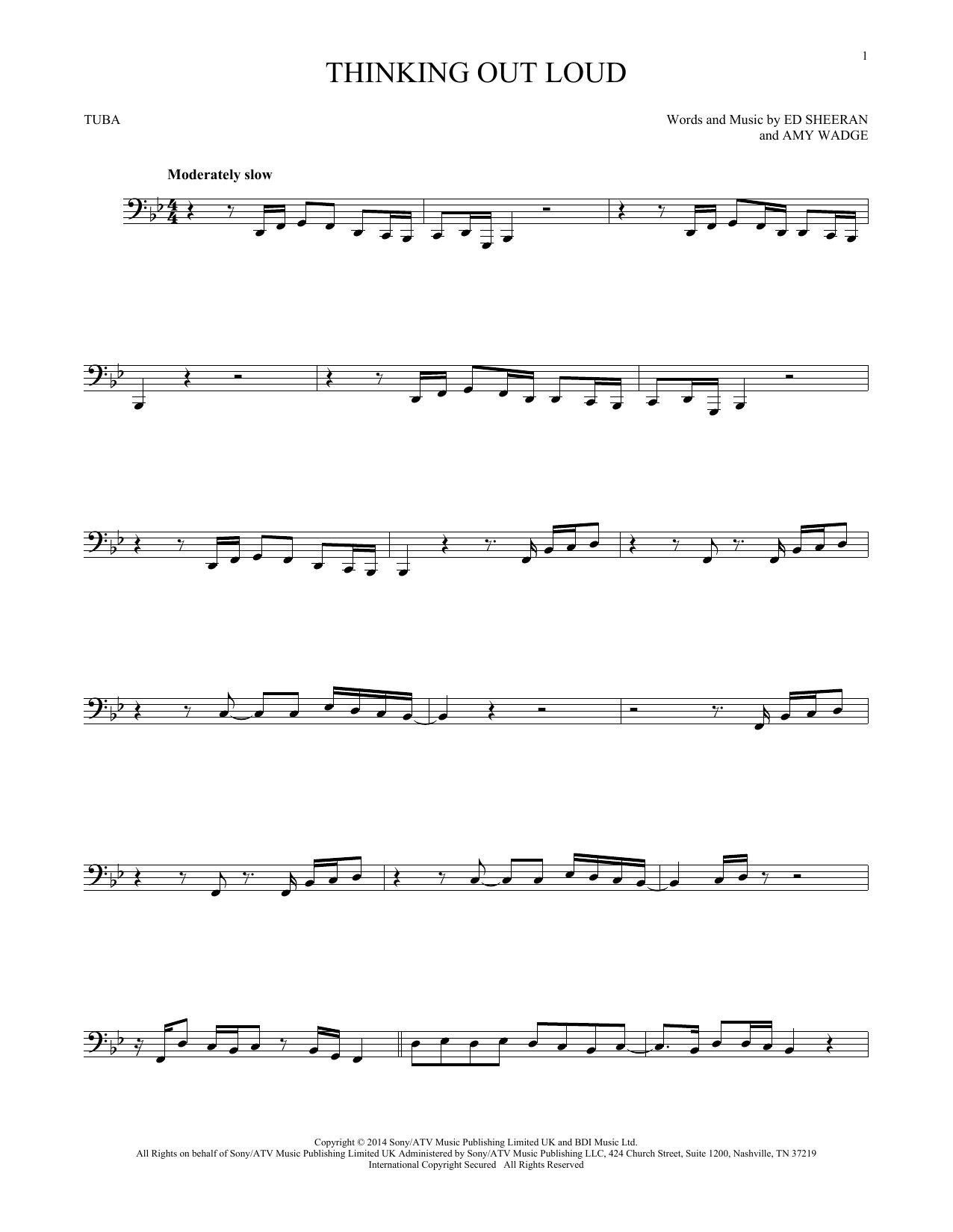 Ed Sheeran Thinking Out Loud Sheet Music Download Printable Pdf