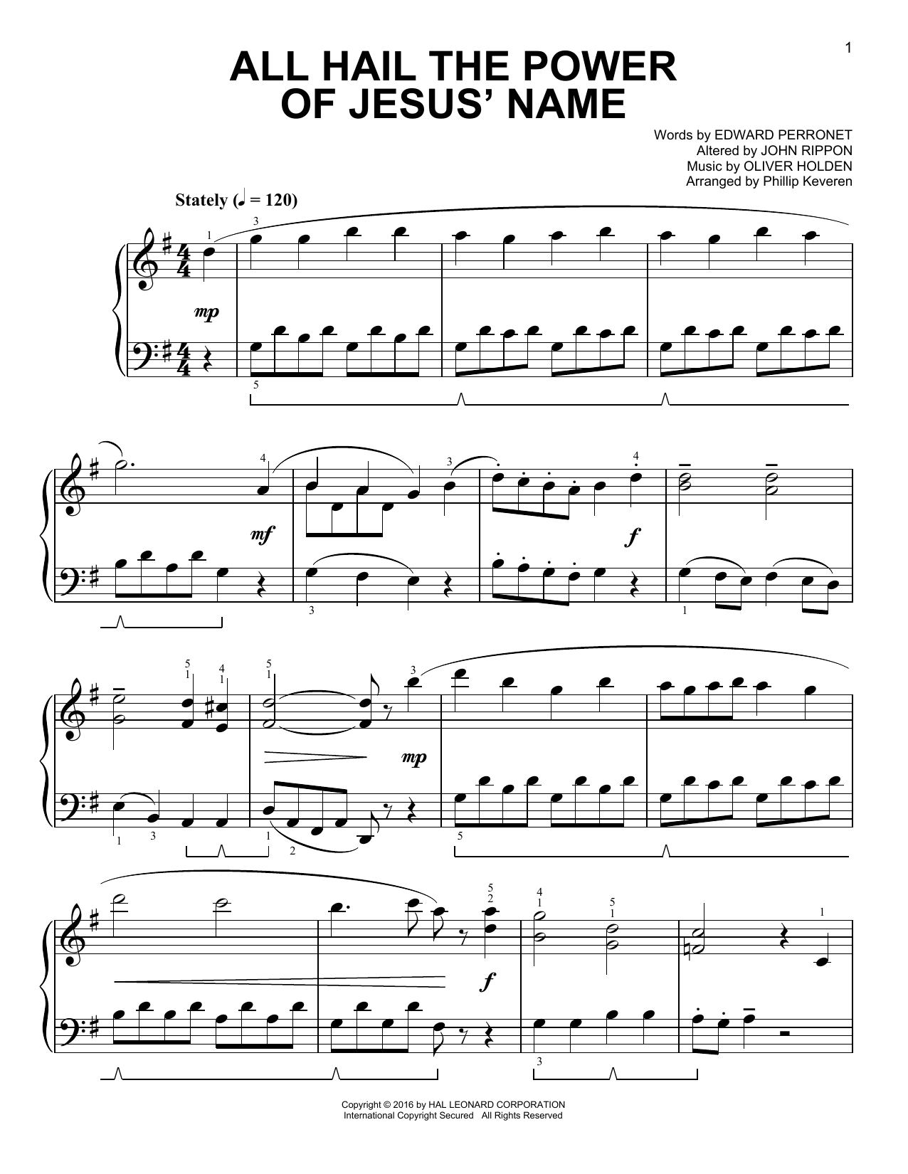 Edward Perronet "All Hail The Power Of Jesus' Name [Classical version ...