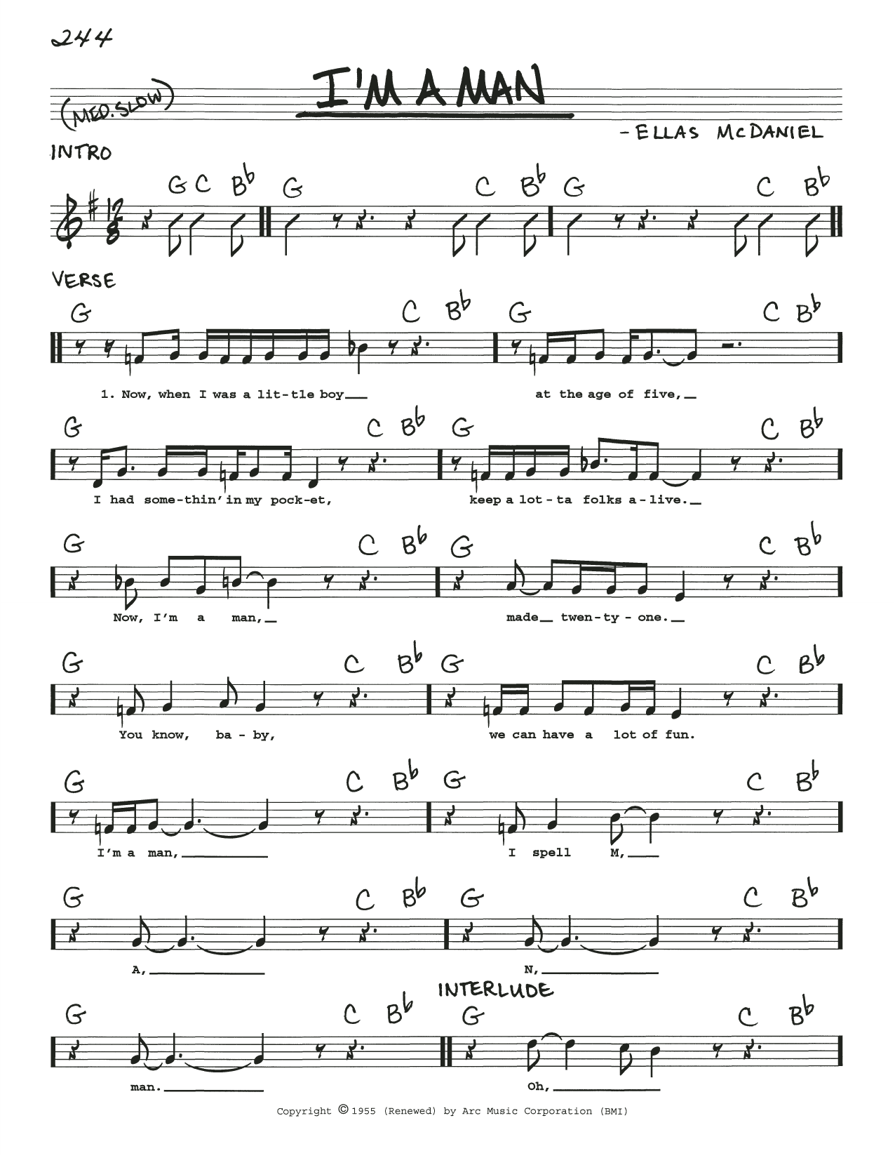 Ellas Mcdaniel Im A Man Sheet Music Download Printable Pdf Score Sku 841797