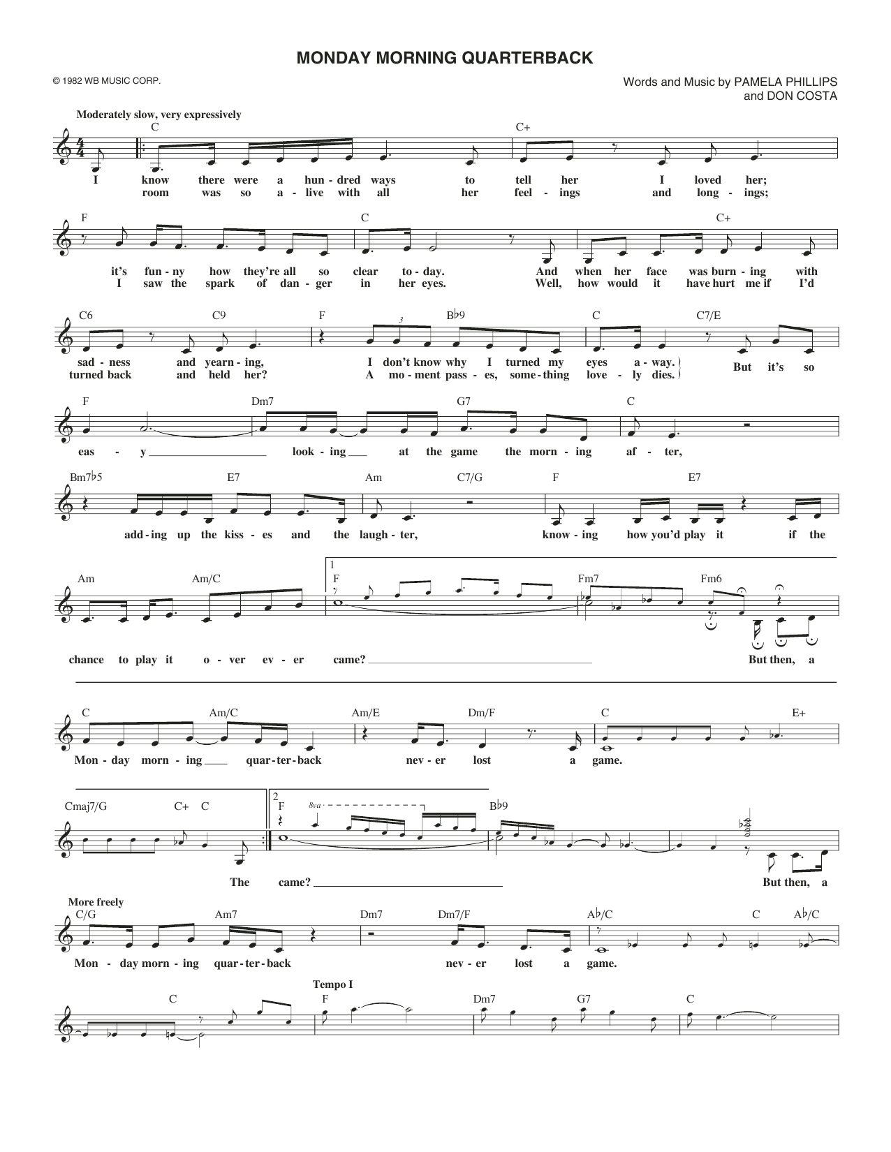 Monday Morning Quarterback Sheet Music by Frank Sinatra | Lead Sheet ...