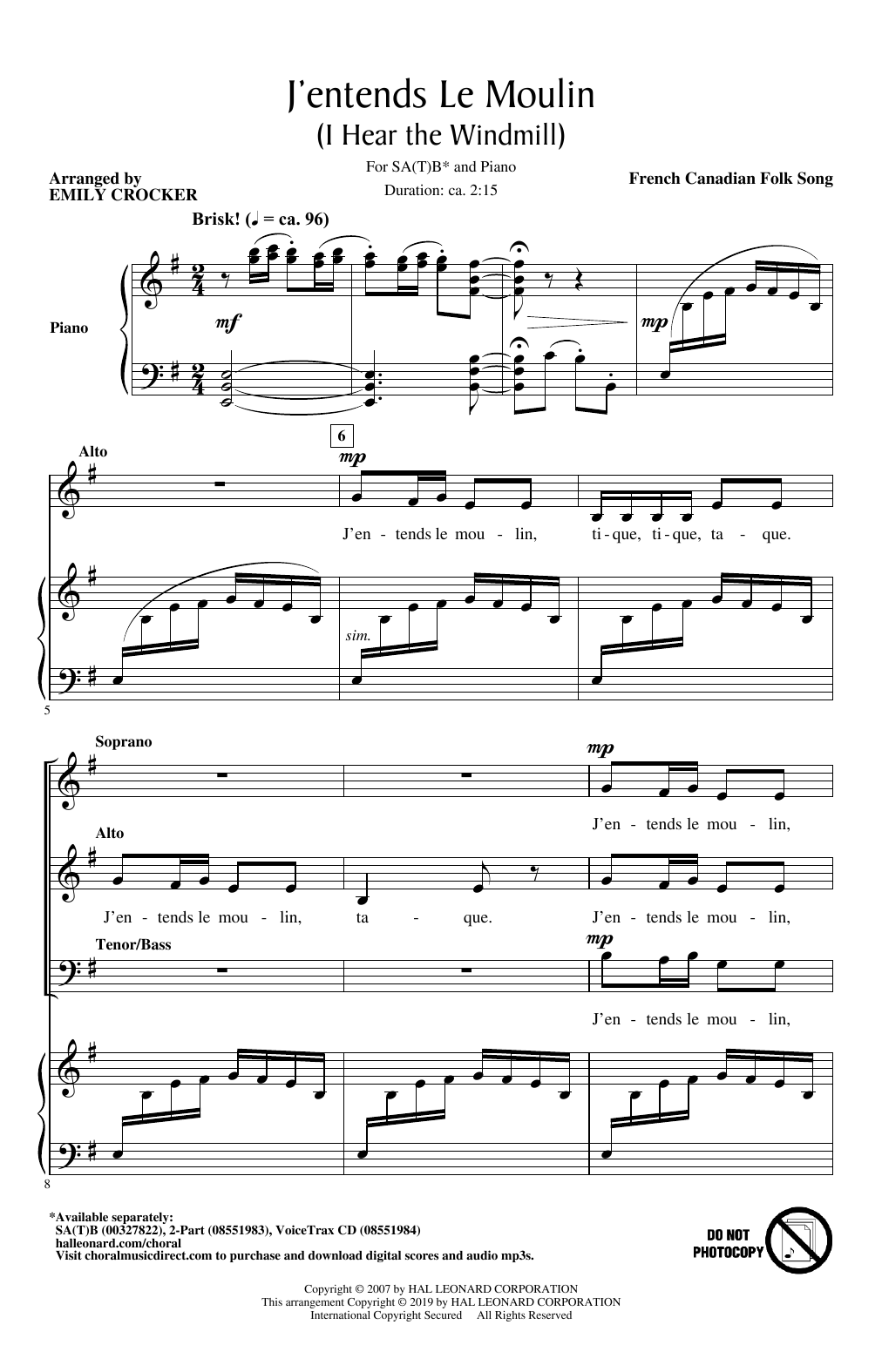 Download French Canadian Folk Song "J'entends Le Moulin (I Hear the ...