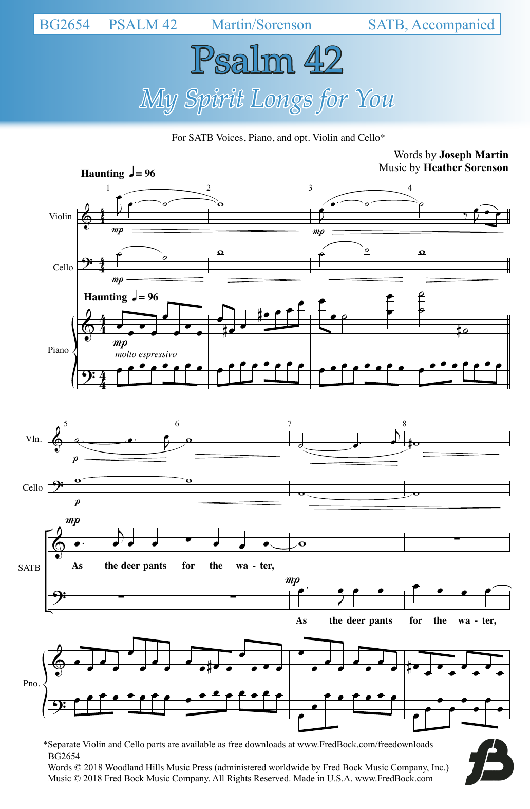 Heather Sorenson "Psalm 42" Sheet Music & Chords for SATB Choir ...