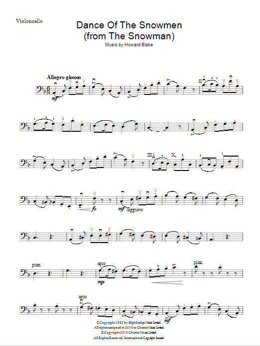 Howard Blake "Dance Of The Snowmen (from The Snowman)" Sheet Music PDF ...