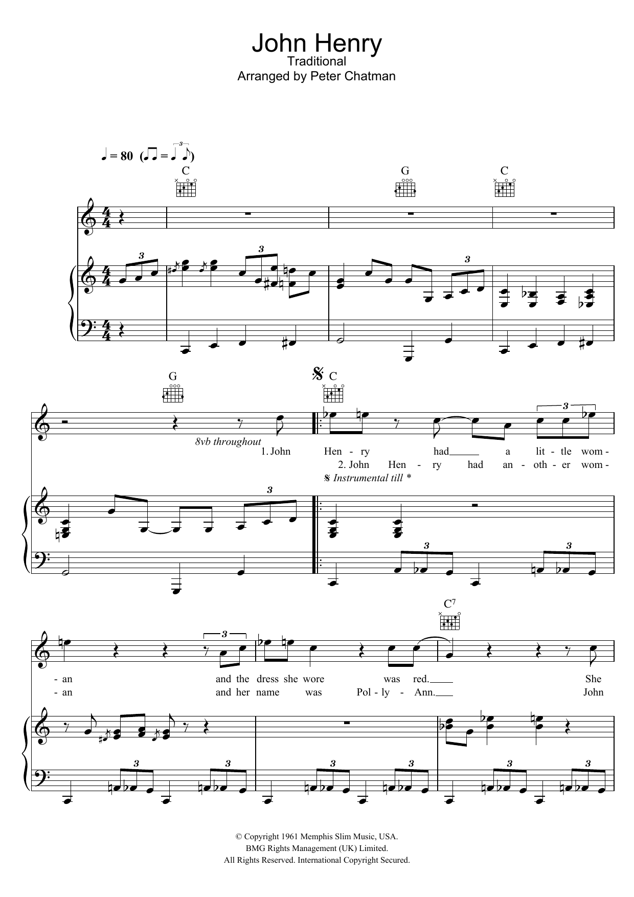 John Henry Sheet Music by Hugh Laurie | Piano, Vocal & Guitar ...