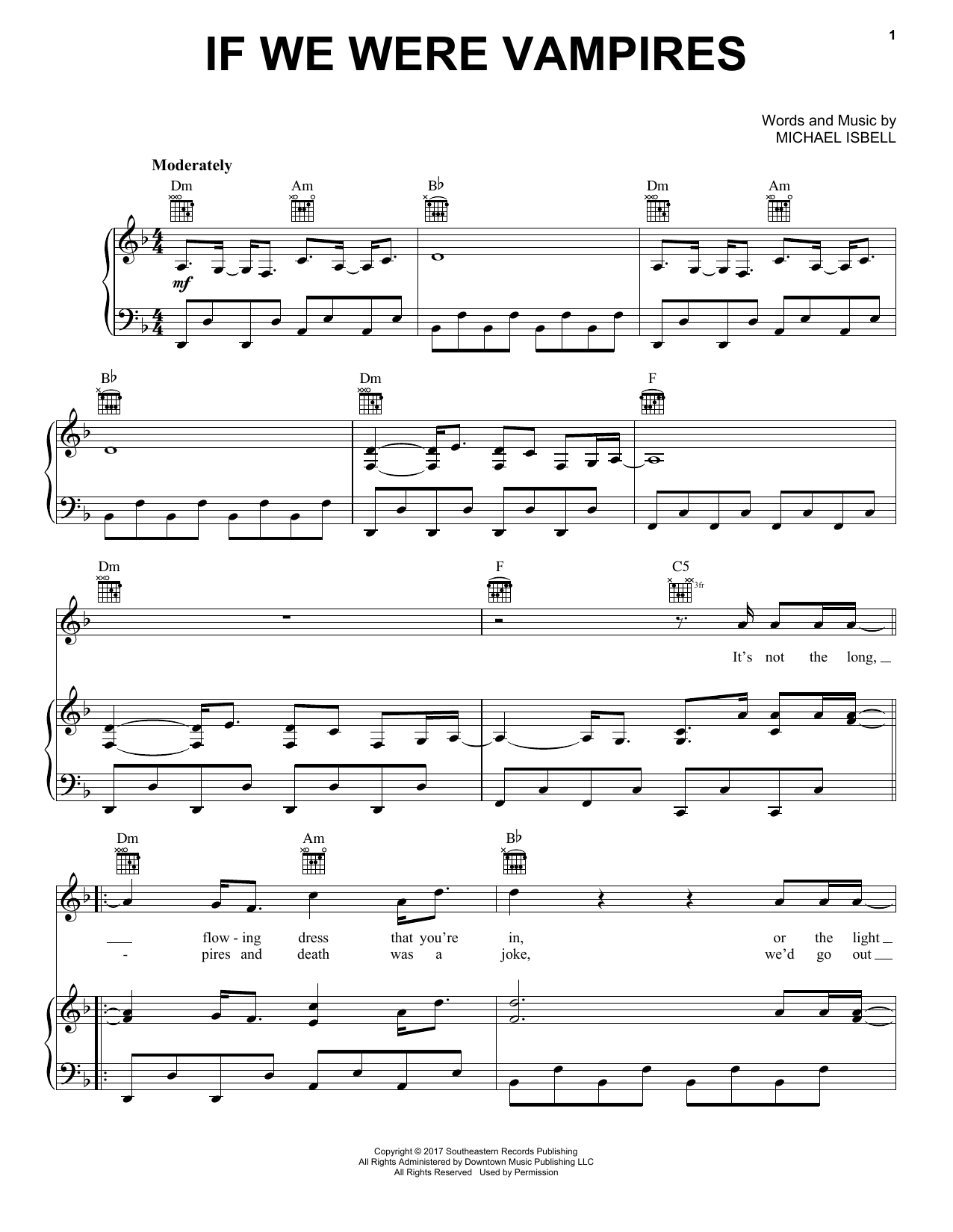 Jason Isbell and the 400 Unit "If We Were Vampires" Sheet Music ...