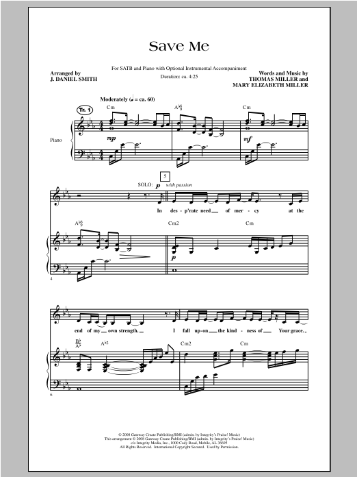 Download Save Me - J. Daniel Smith | SATB Choir Sheet Music PDF - 98227