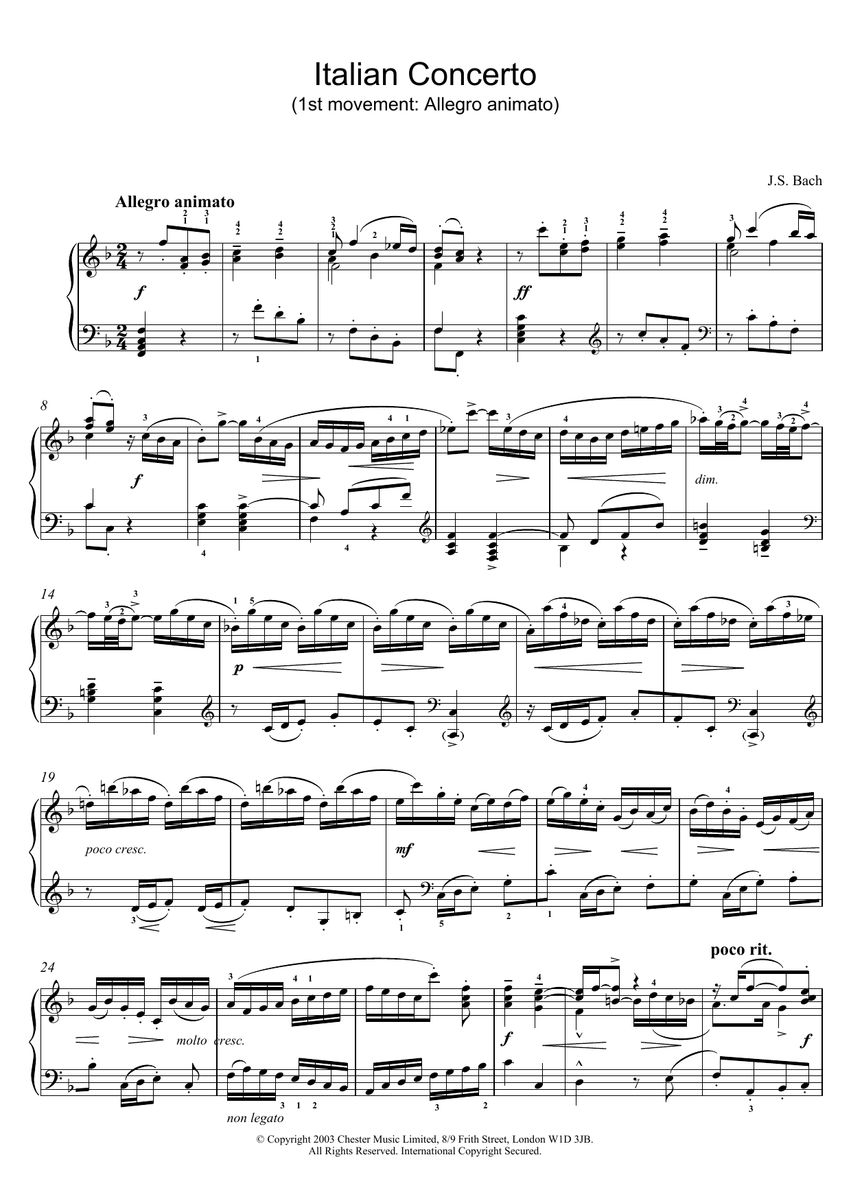 Johann Sebastian Bach "Italian Concerto (1st movement: Allegro animato ...