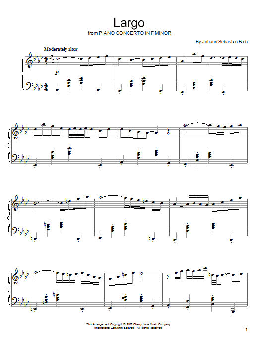 Download Johann Sebastian Bach "Largo" Sheet Music & PDF Chords | Brass ...