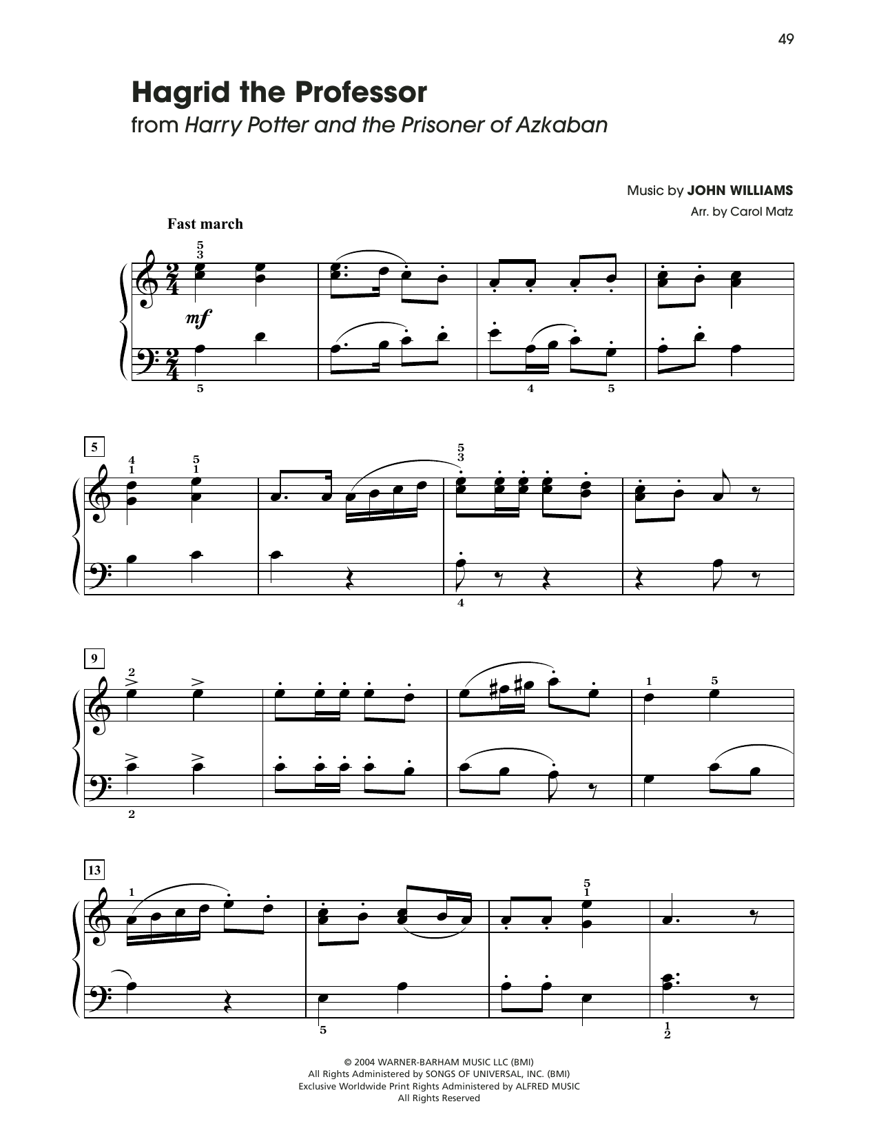 John Williams 'Hagrid The Professor (from Harry Potter) (arr. Carol ... John Williams 'Hagrid The Professor (from Harry Potter) (arr. Carol ...