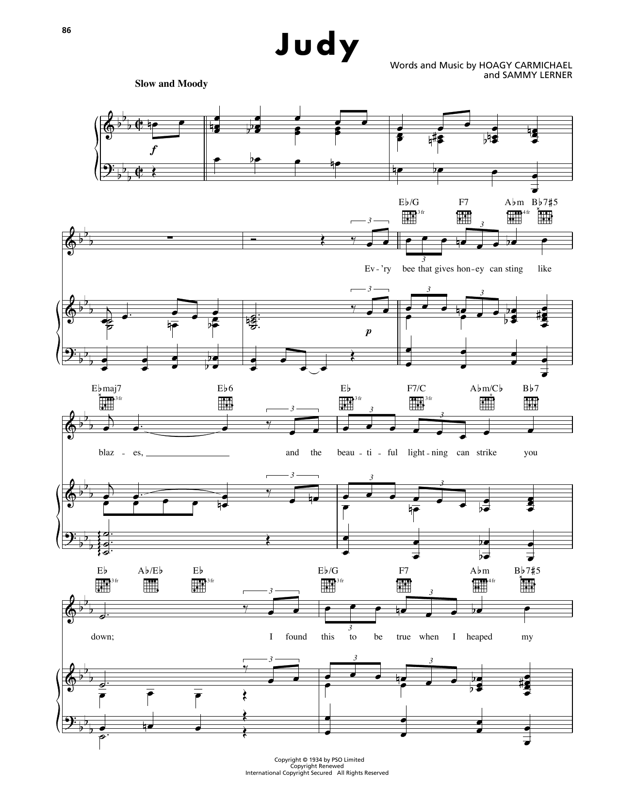 Judy Garland 'Judy' Sheet Music, Chords & Lyrics | Download Printable ...