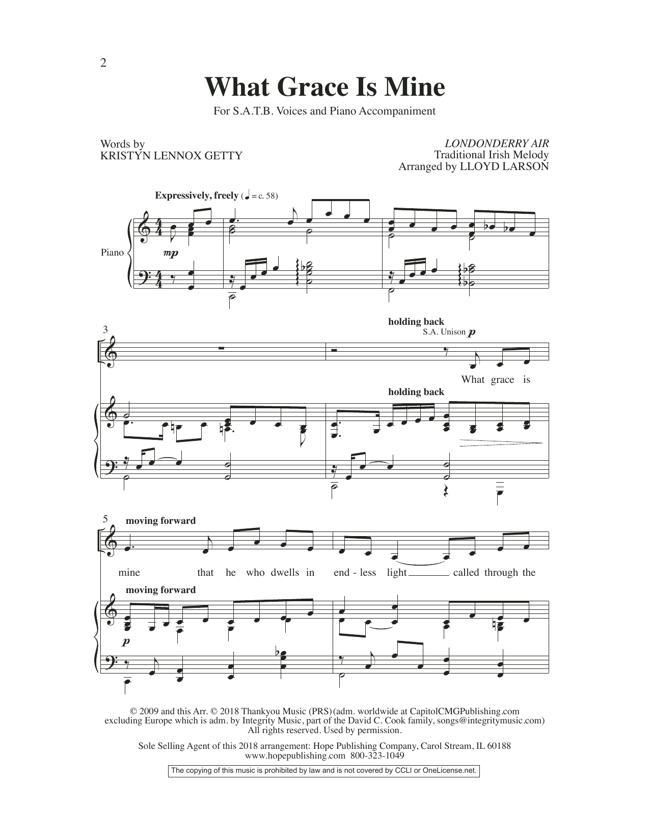 What Grace Is Mine Sheet Music by Kristyn Lennox Getty | SATB Choir ...