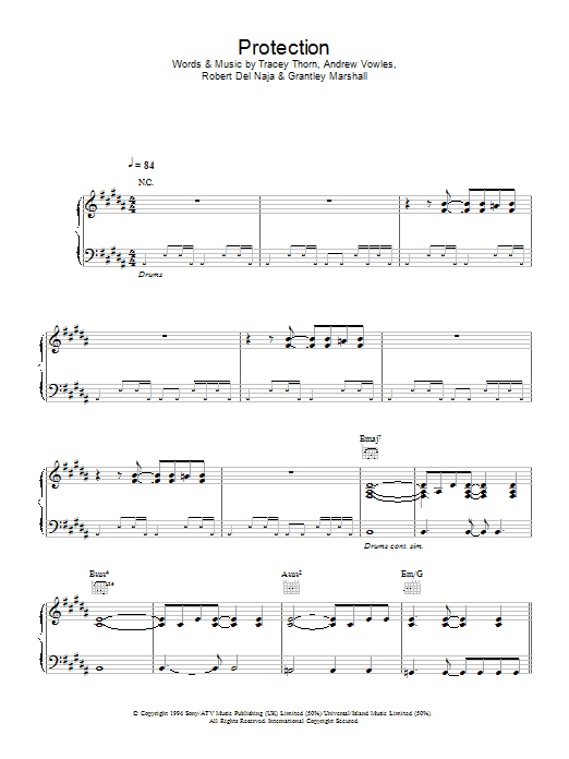 Massive Attack "Protection" Sheet Music PDF Notes, Chords | Pop Score ...