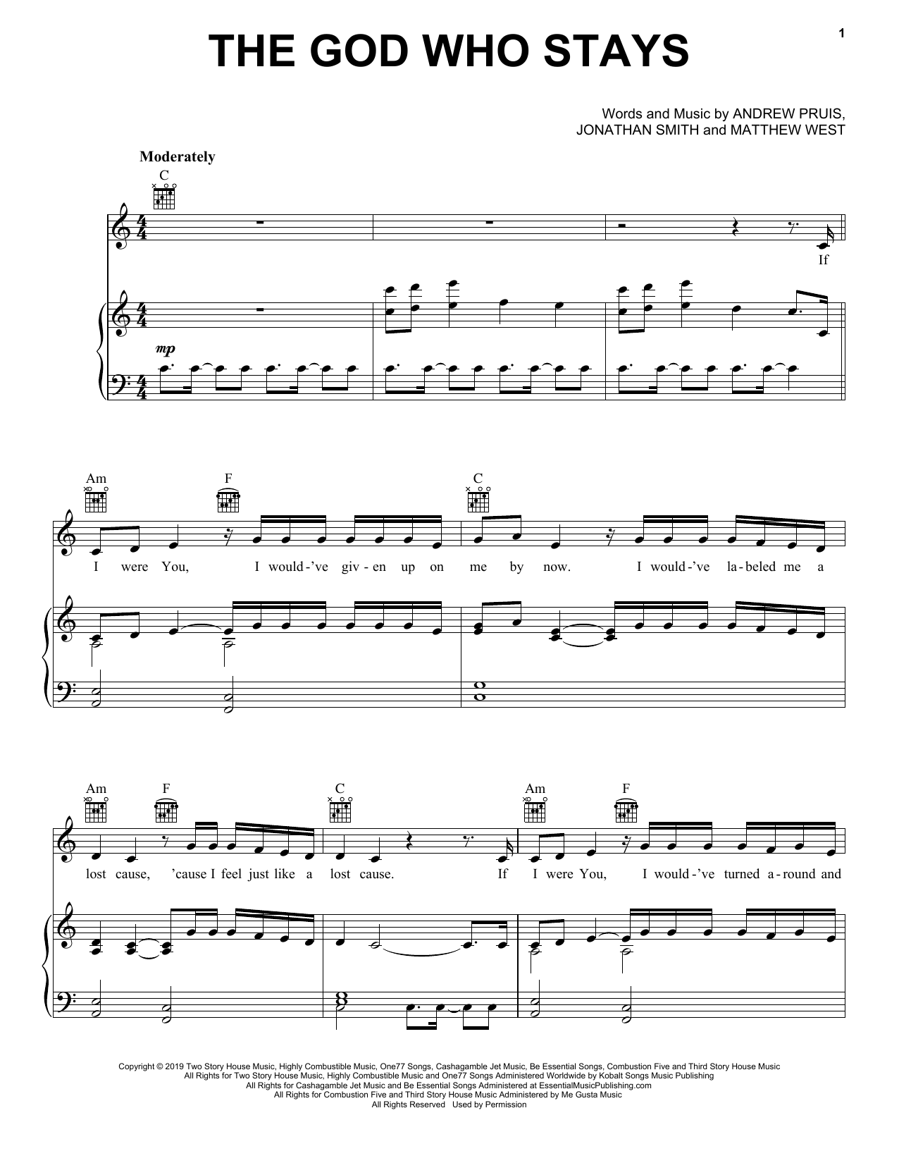 Download Matthew West The God Who Stays Sheet Music And Pdf Chords