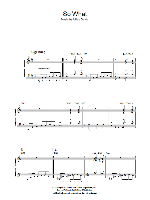 So What Sheet Music by Miles Davis | Trumpet Transcription | Download 4 ...
