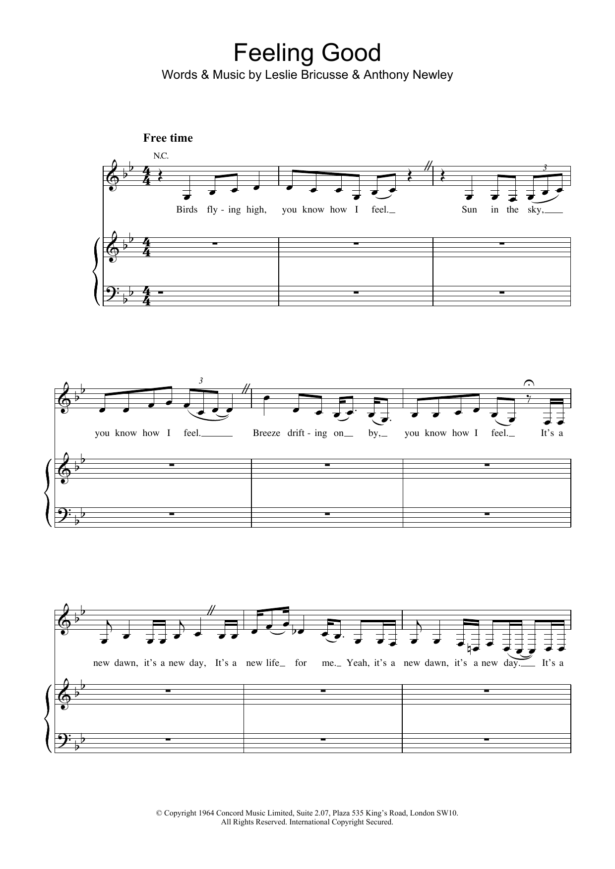 Feeling Good Sheet Music by Nina Simone | Alto Sax Solo | Download 2 ...
