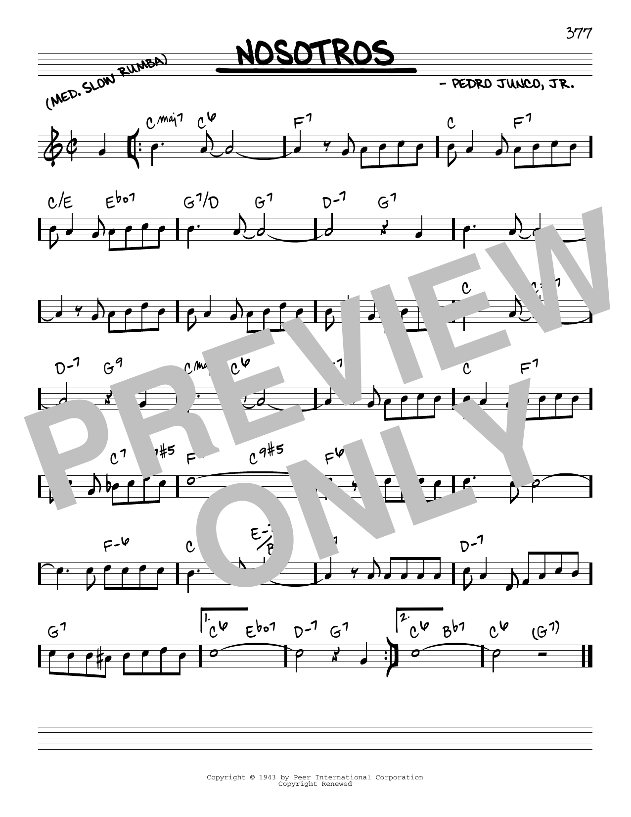 Pedro Junco, Jr. 'Nosotros' Sheet Music & Chords | Printable Real Book ...