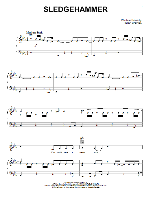 Sledgehammer Sheet Music by Peter Gabriel | Bass Guitar Tab | Download ...