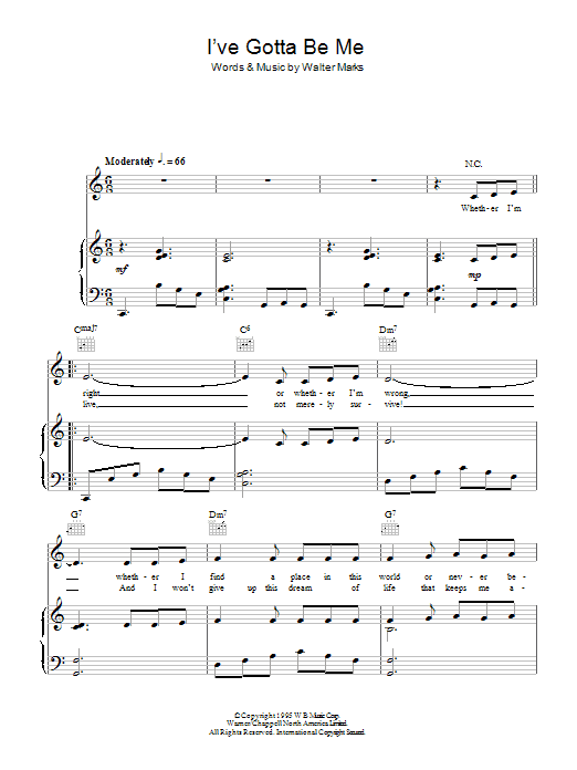 Sammy Davis Jr. 'I've Gotta Be Me' Sheet Music, Chords & Lyrics ...