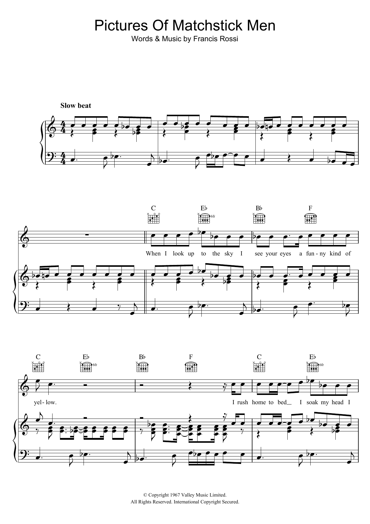 Download Status Quo "Pictures Of Matchstick Men" Sheet Music & PDF ...