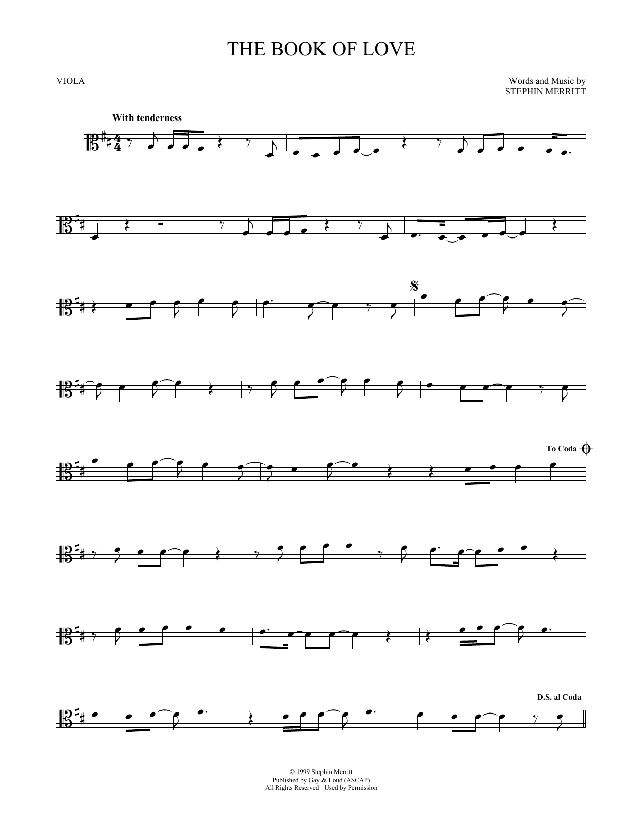 The Magnetic Fields "The Book Of Love" Sheet Music for Piano, Vocal ...