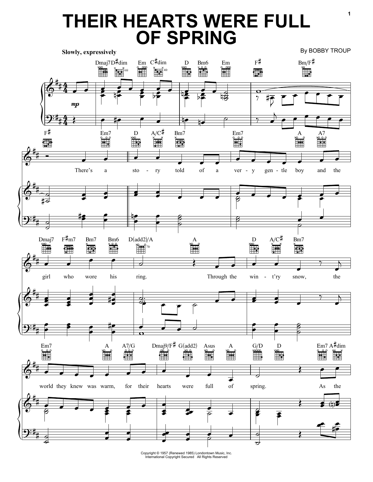 The Beach Boys "Their Hearts Were Full Of Spring" Sheet Music for ...
