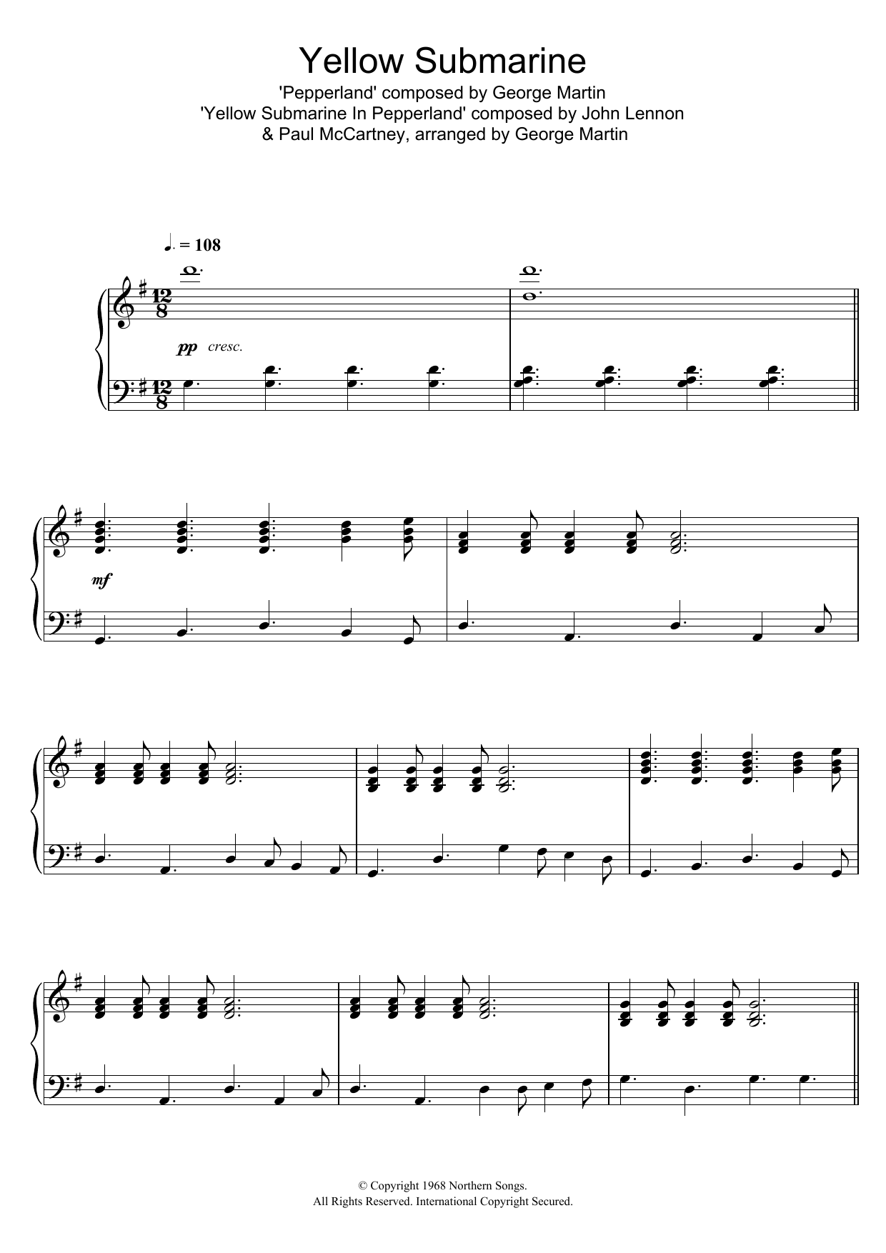 Yellow Submarine Guitar Chords