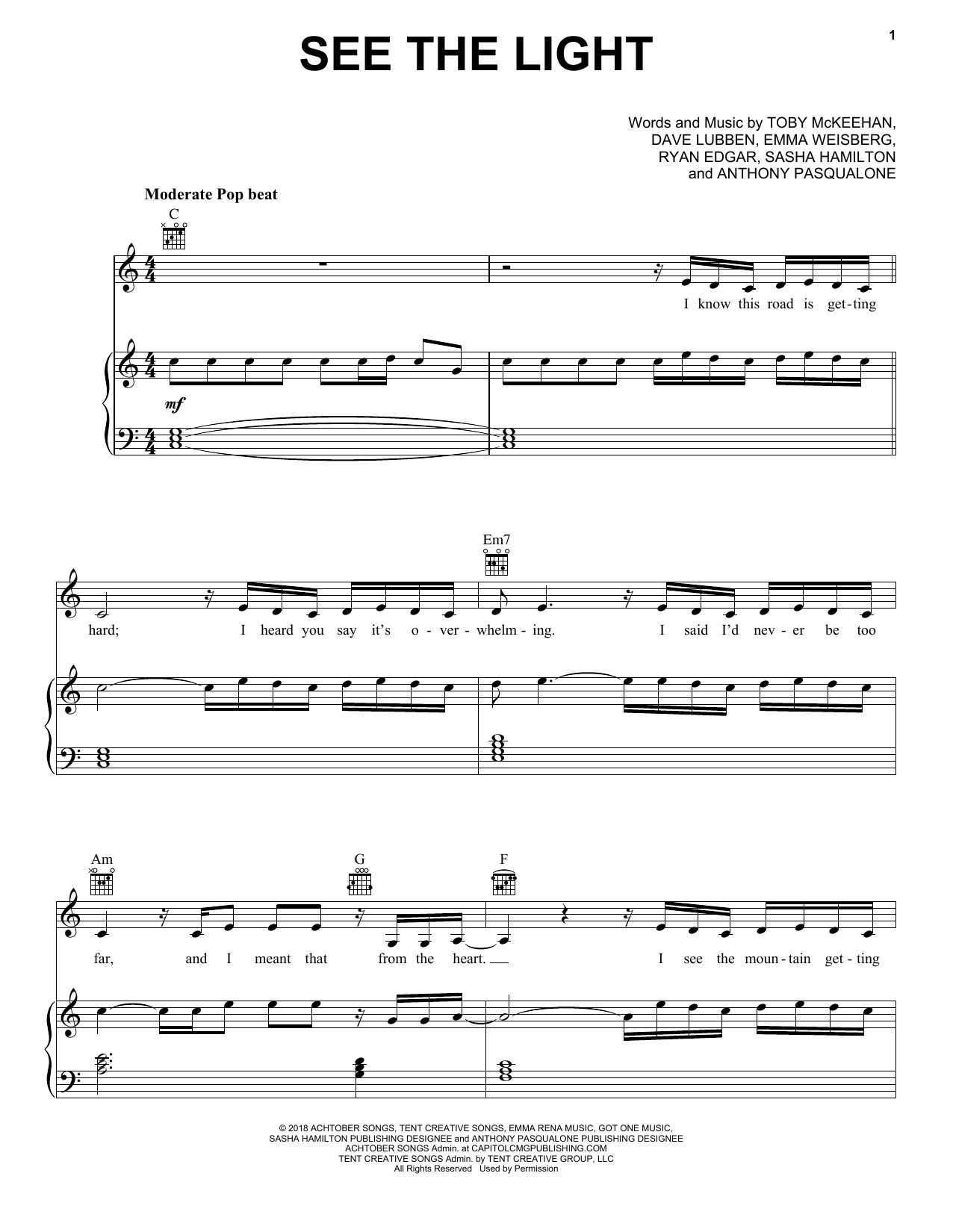 Tobymac See The Light Sheet Music Chords And Lyrics Download Printable Christian Pdf Score 448860